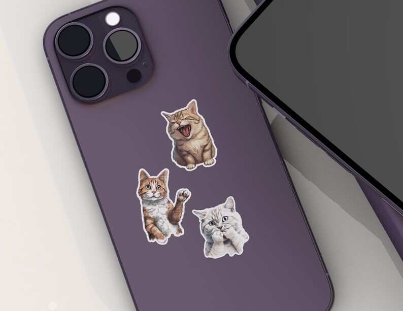 50 Funny Cute Cats Meme Stickers Print. Meow Meow Magic: Instant ...