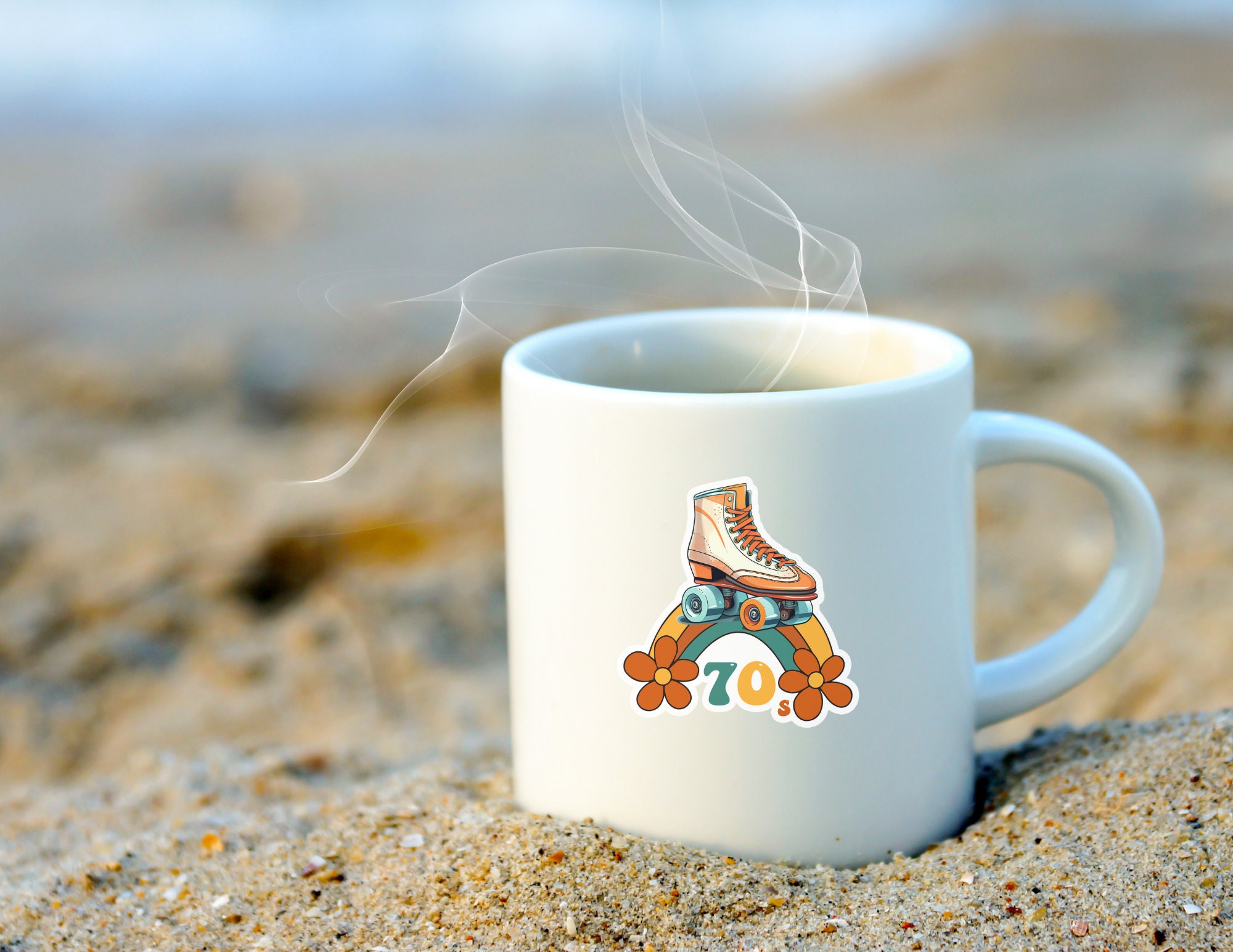 15 Printable Retro 70s Summer Stickers. Surf's up With Digital Retro ...