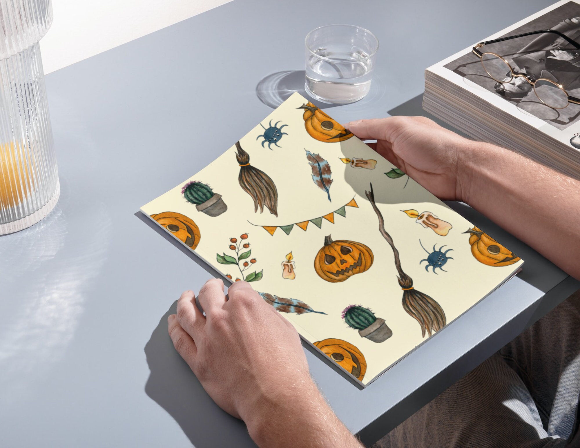 12 Printable Retro Halloween Patterns. Seamlessly Spooky: Groovy ...