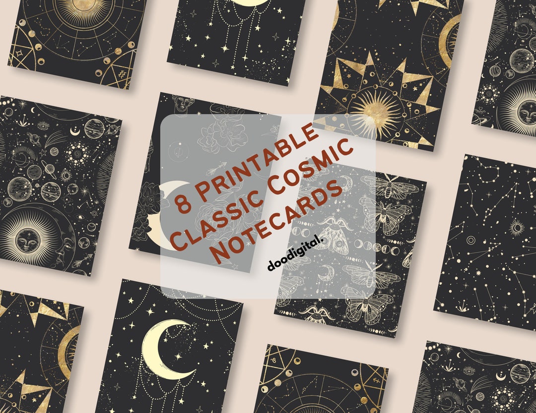 8 Printable Classic Cosmic Notecards Set. Share the Beauty of Space ...