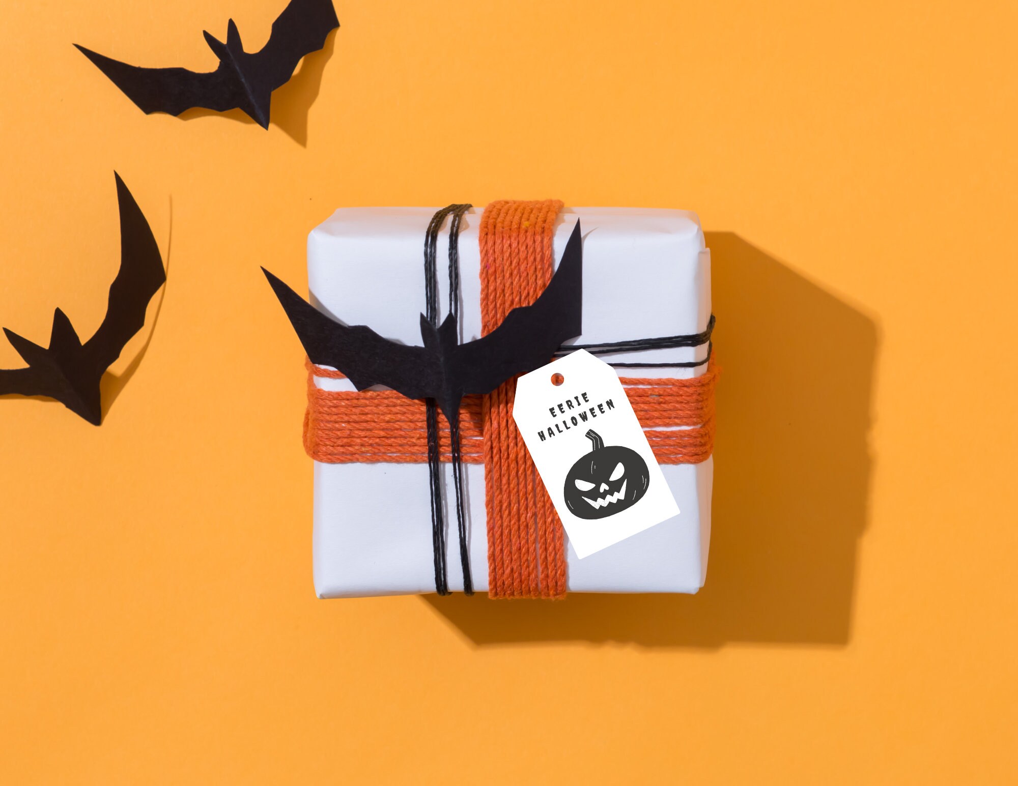 Printable Minimalist Halloween Gift Tags. Simplistic and Stylish Black ...