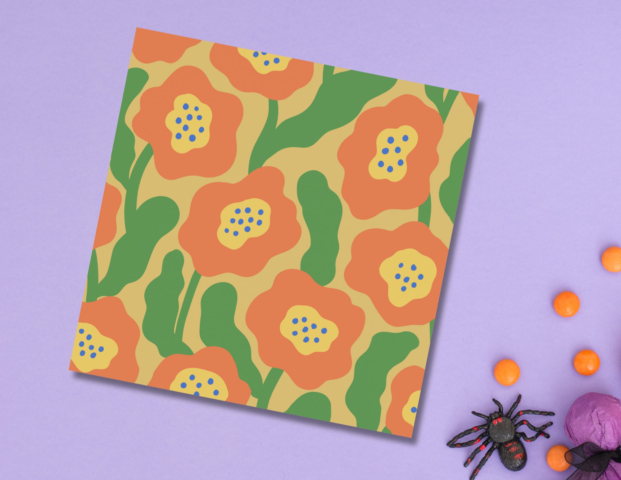 12 Printable Retro Halloween Patterns. Seamlessly Spooky: Groovy ...