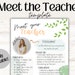 Editable Meet the Teacher Template, Plant Theme (canva Template) - Etsy