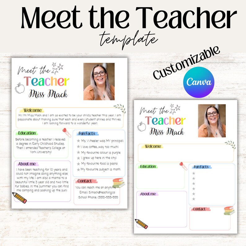 Meet the Teacher Template I Meet the Teacher Editable Rainbow I Meet ...