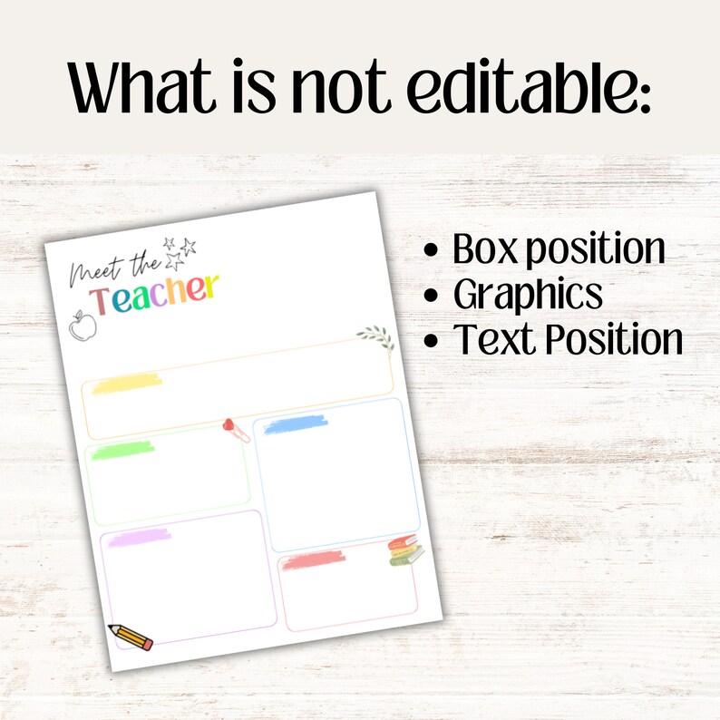 Editable Meet the Teacher Template, Rainbow Design (digital Download ...