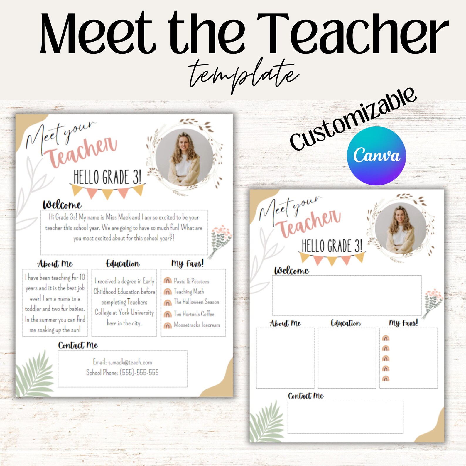 Meet the Teacher Editable I I Meet the Teacher Boho Template I Editable ...