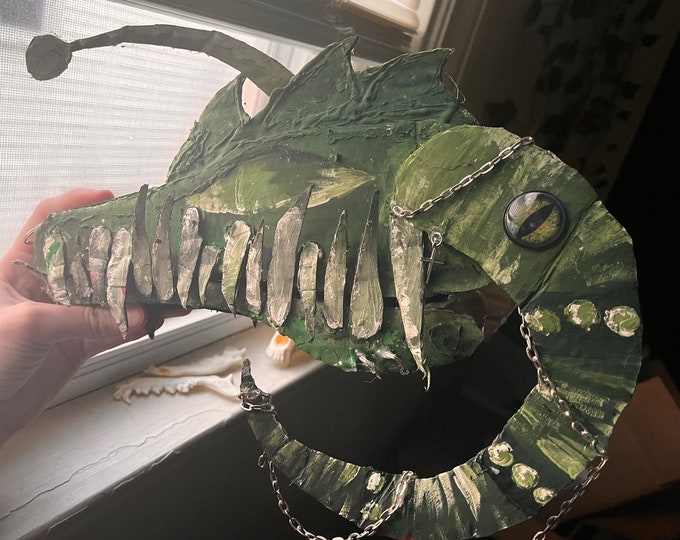 Green Sea Monster Dragon Puppet comes With Chain and Moving Wing - Etsy