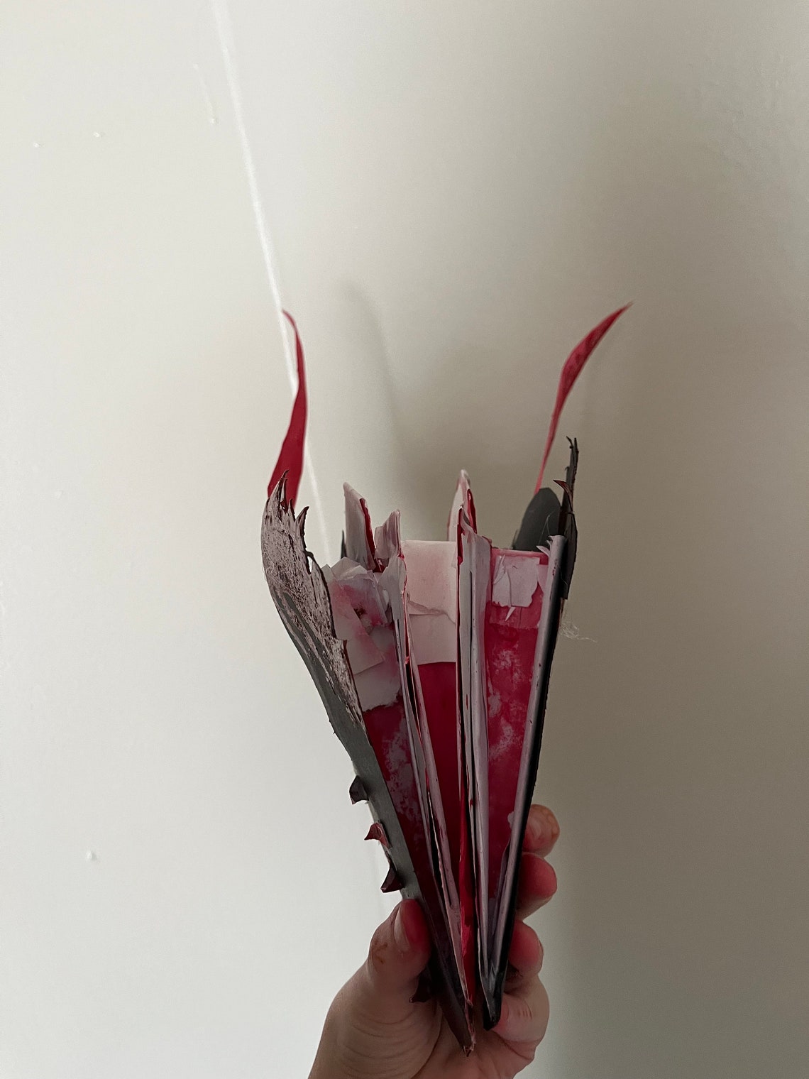 Paper Dragon Puppet Scary Detailed Red Six Jawed Dragon READ - Etsy