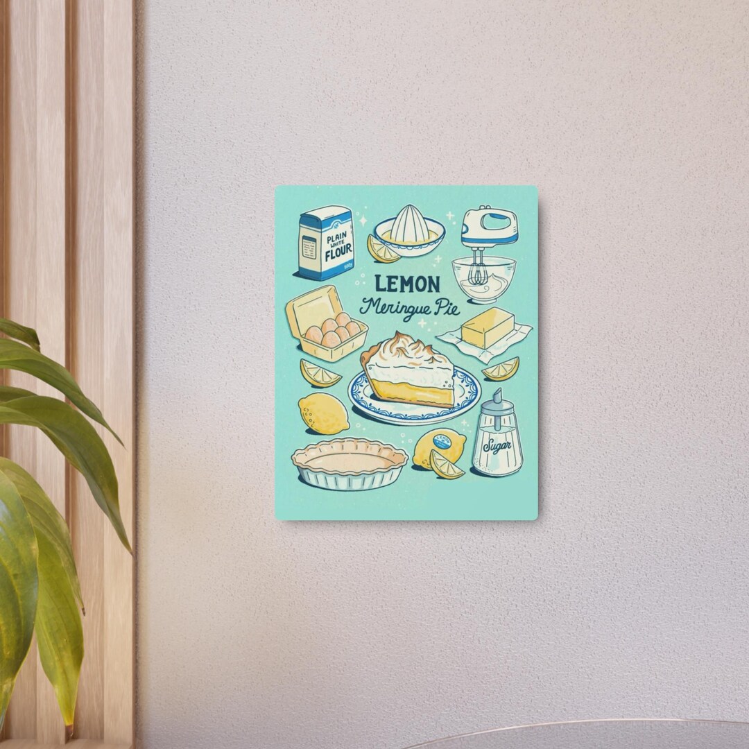 Lemon Meringue Pie Metal Art Sign, Kitchen Décor, Home Decoration ...