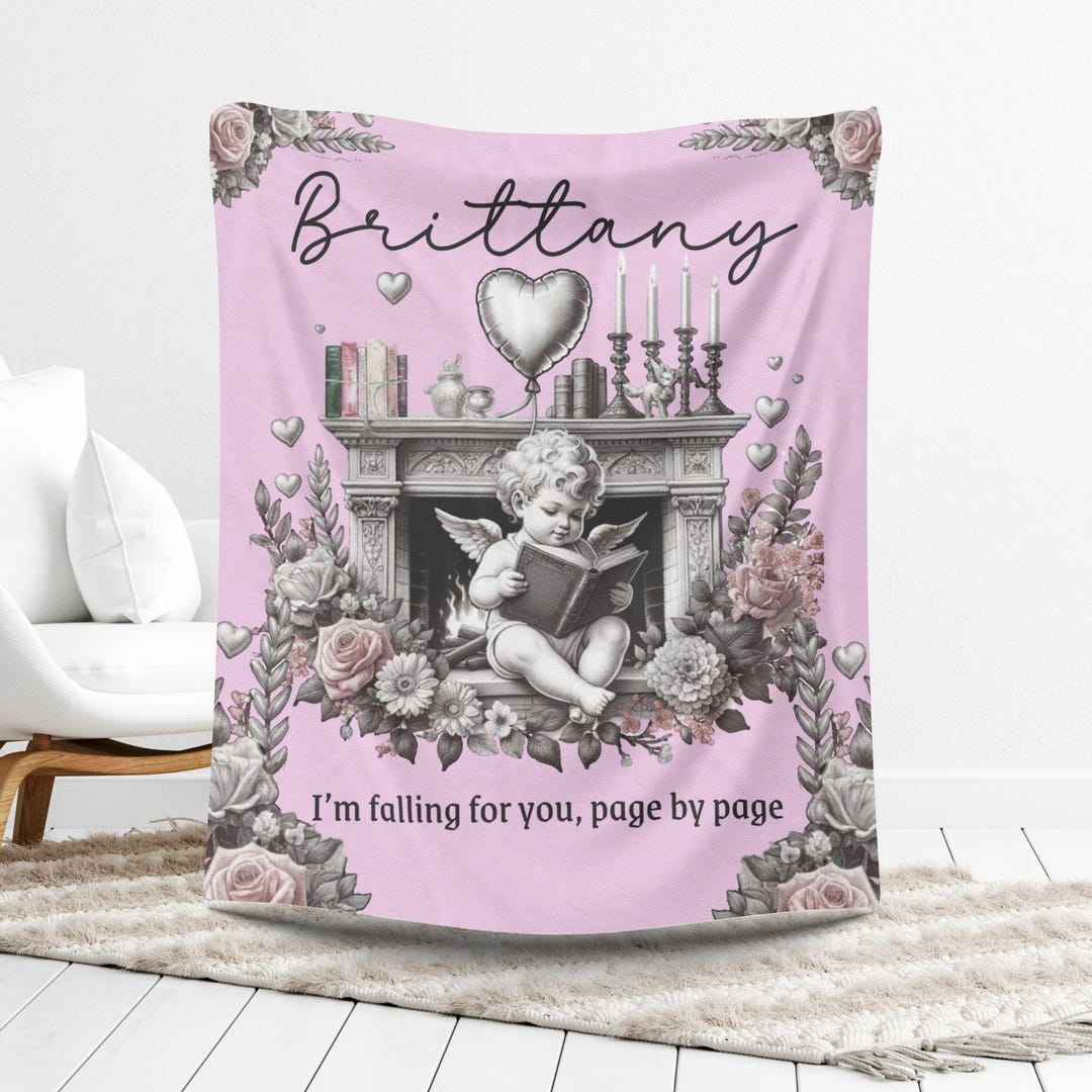 Cupid Reading Blanket, Personalized Valentine Blanket,romantic Throw ...