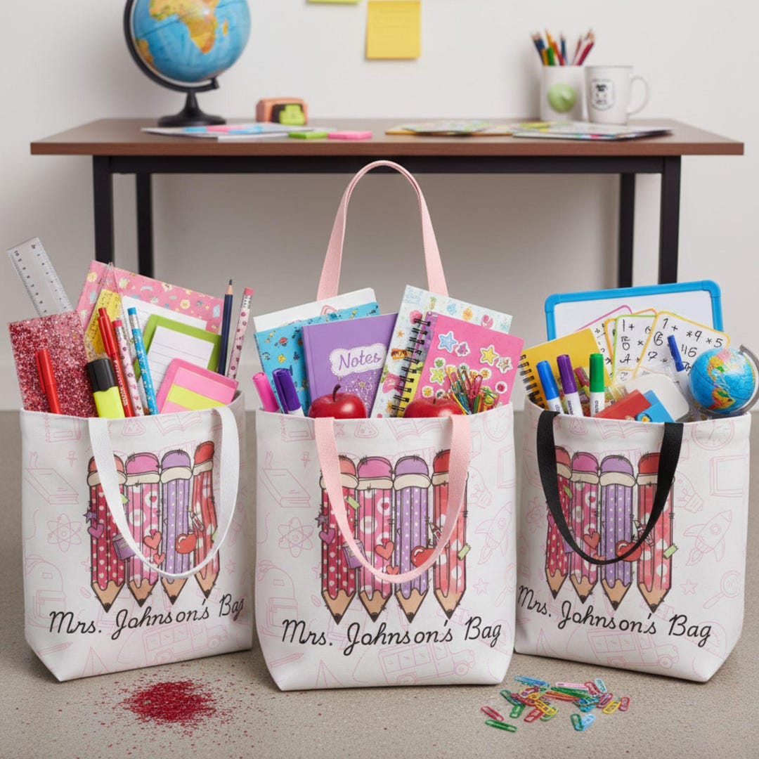 Personalized Teacher Bag: Custom Canvas Teacher Gift, Personalized ...