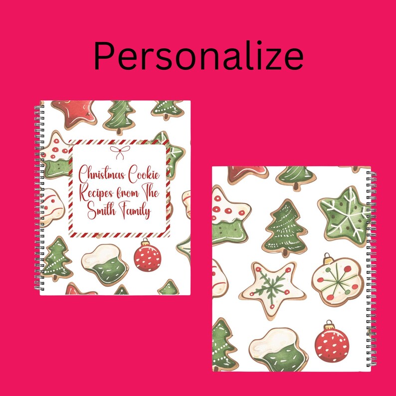 Christmas Cookie Recipe Book: Hardcover Heirloom Cookbook,personalized ...