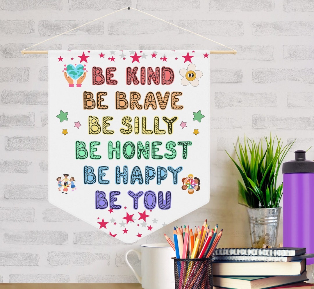 Positive Affirmation Pennant: Kids Room Decor, Classroom Door Art, Be ...