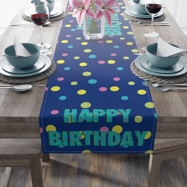 Birthday Table Runner - Etsy