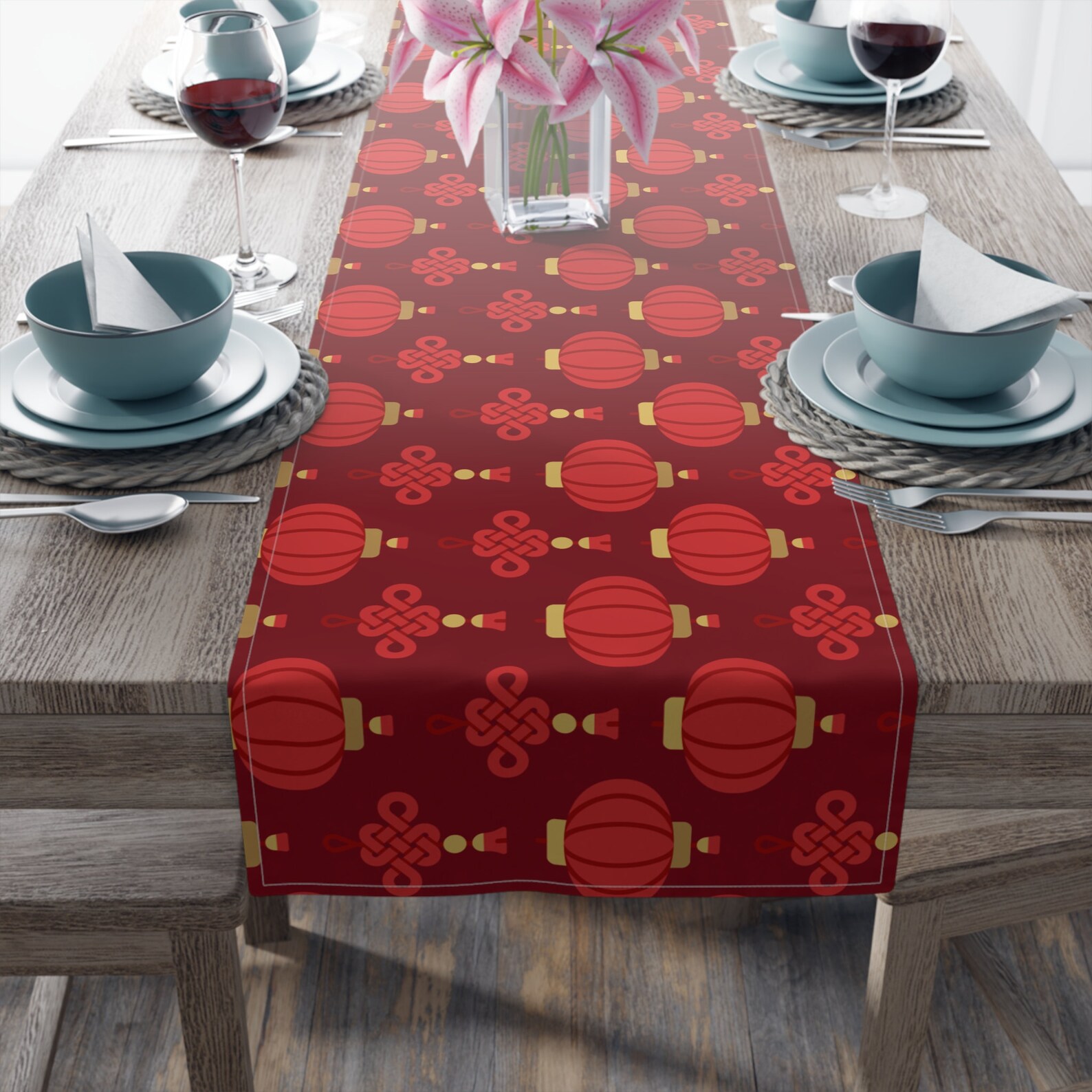 Chinese New Year Table Runner, Lunar New Year Decor, CNY Table Decor ...