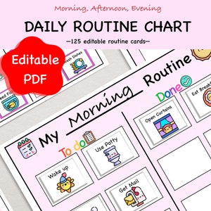 Editable Daily Routine Chart to Do List Printable Daily - Etsy