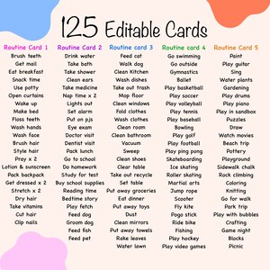 Editable Daily Routine Chart to Do List Printable Daily - Etsy