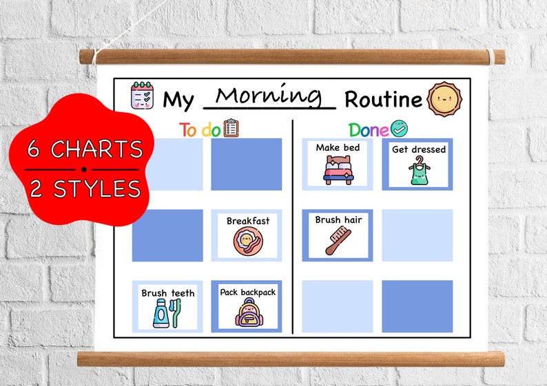 Tabla de rutinas diarias editable Lista de tareas Tarjetas de - Etsy México