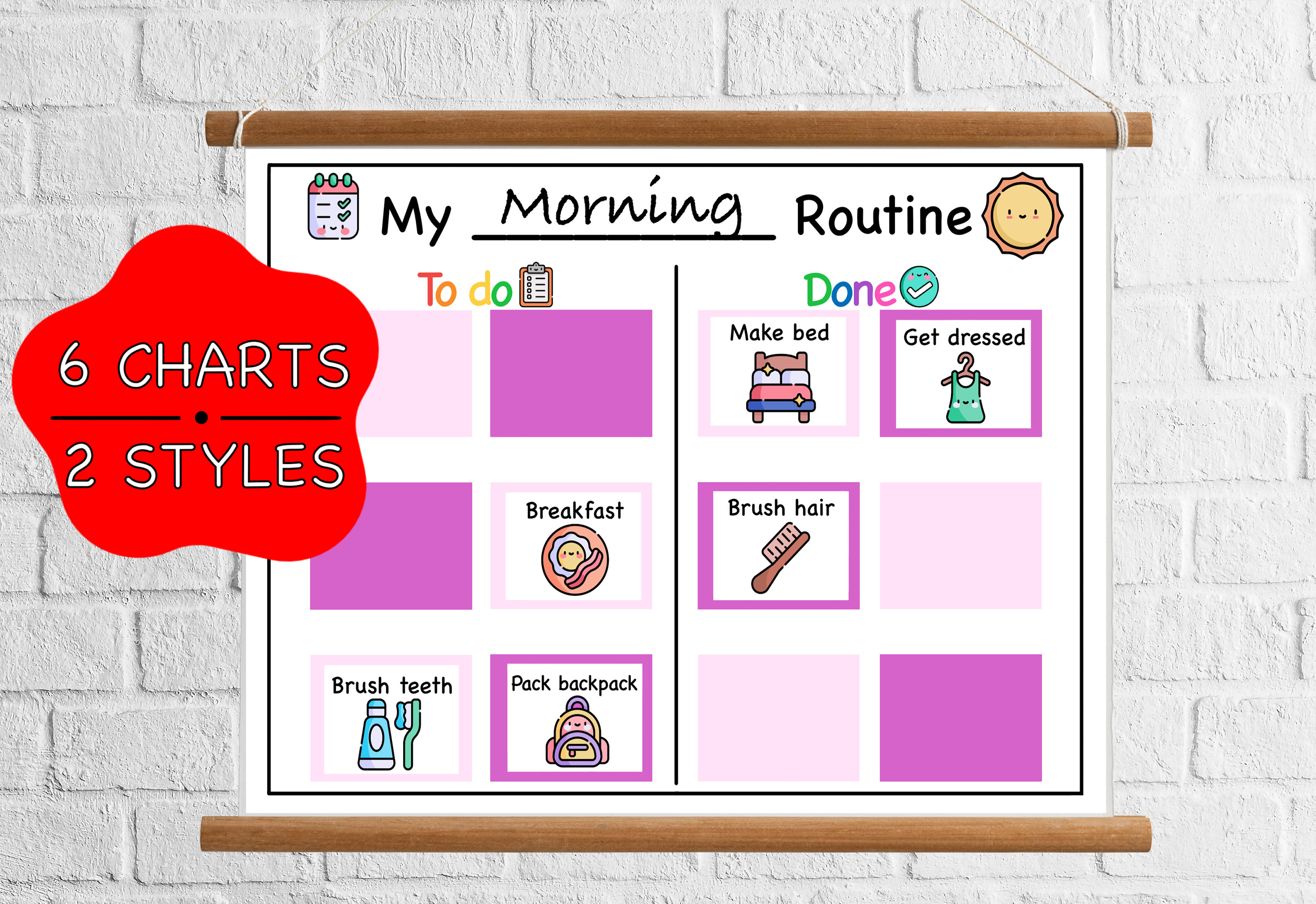 Editable Daily Routine Chart to Do List Printable Daily - Etsy