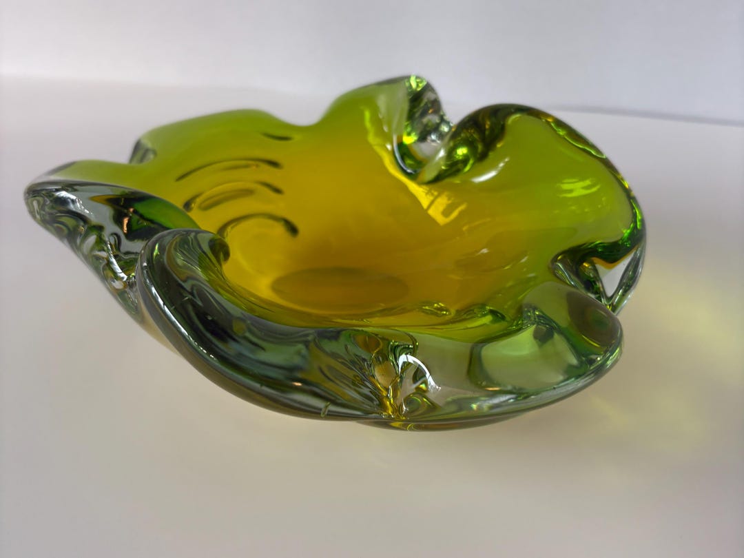 Vintage Murano Glass Ashtray, 1960s - 1970s Flower Power Funky Retro ...