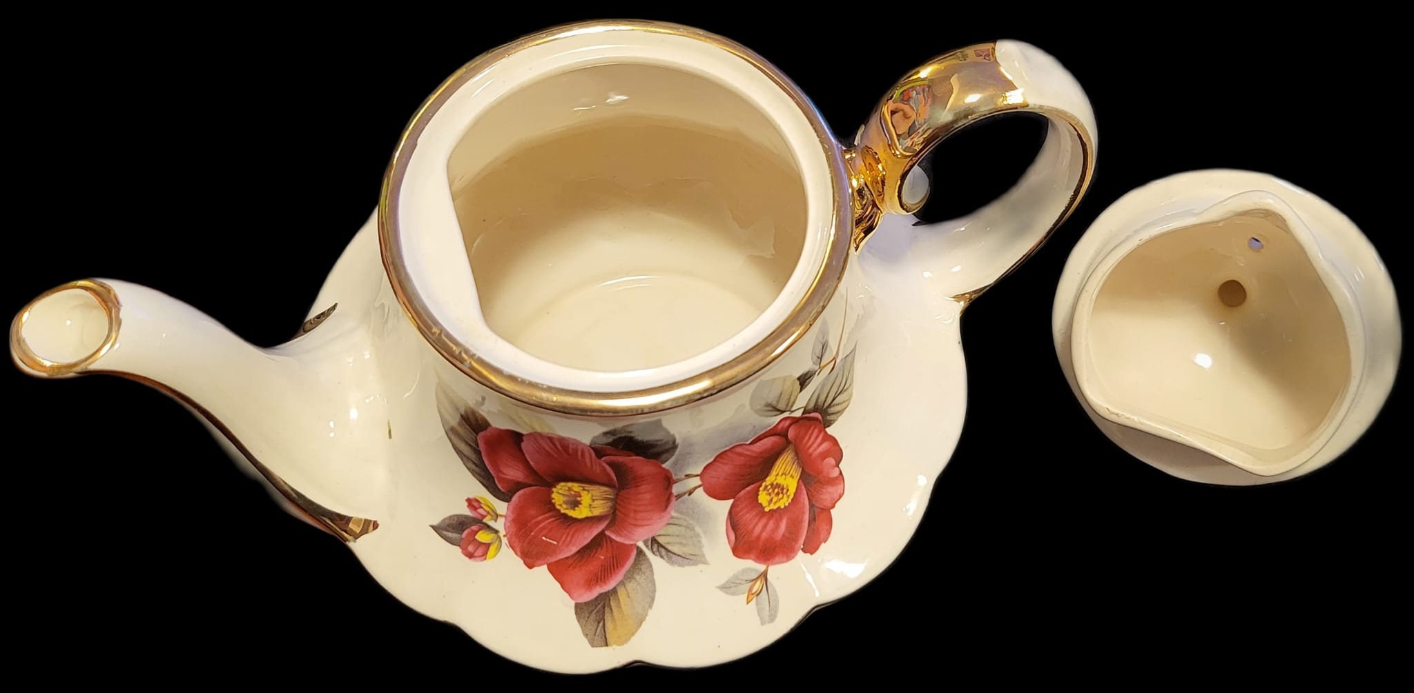 1930s Sadler English Teapot, Rare Shape & Pattern #3260, Carousel Bell ...