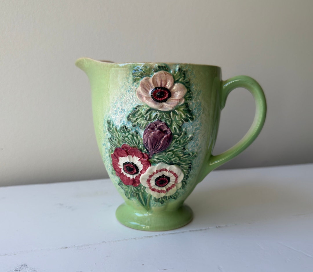 1948-1954 Beswick Vibrant Green & Purple Floral Jug - Etsy