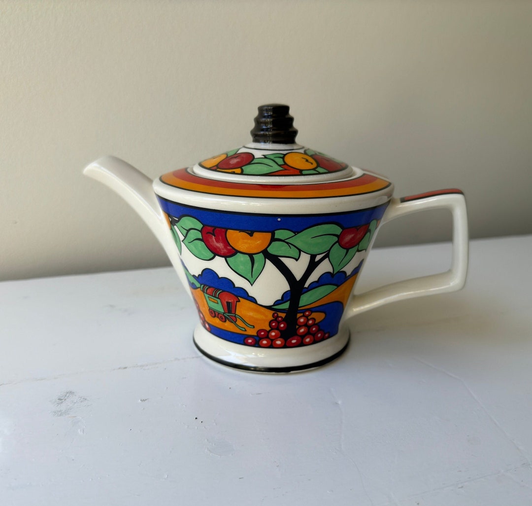 Rare Vintage Sadler Clarice Cliff Style Tea Pot, 1980s Art Deco Bizarre ...