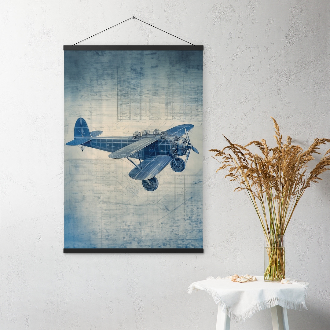 Airplane Blueprint Poster - Etsy
