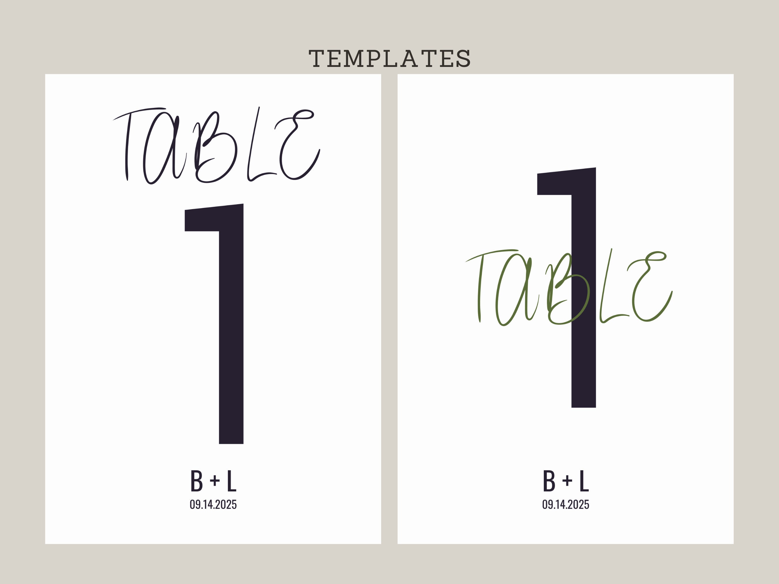 Table Numbers, Wedding Table Number Templates, Customizable - Etsy