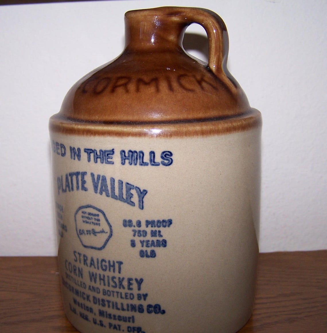 Mccormick Platte Valley Corn Whiskey Jug Empty, 750ml, Vintage Antique ...