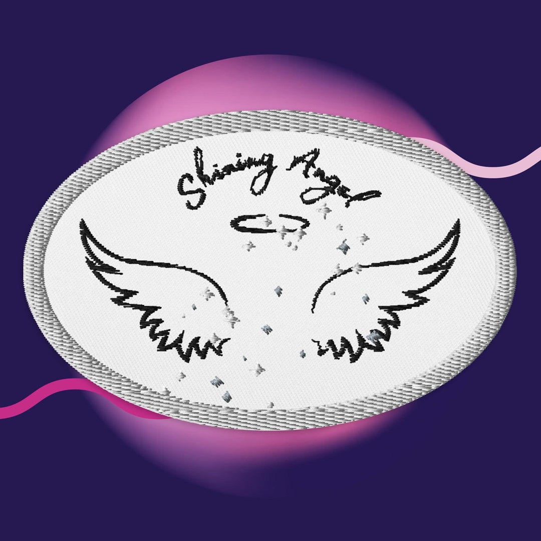 Shining Angel Embroidered Patch, Shining Angel Patch, Embroidered Angel ...