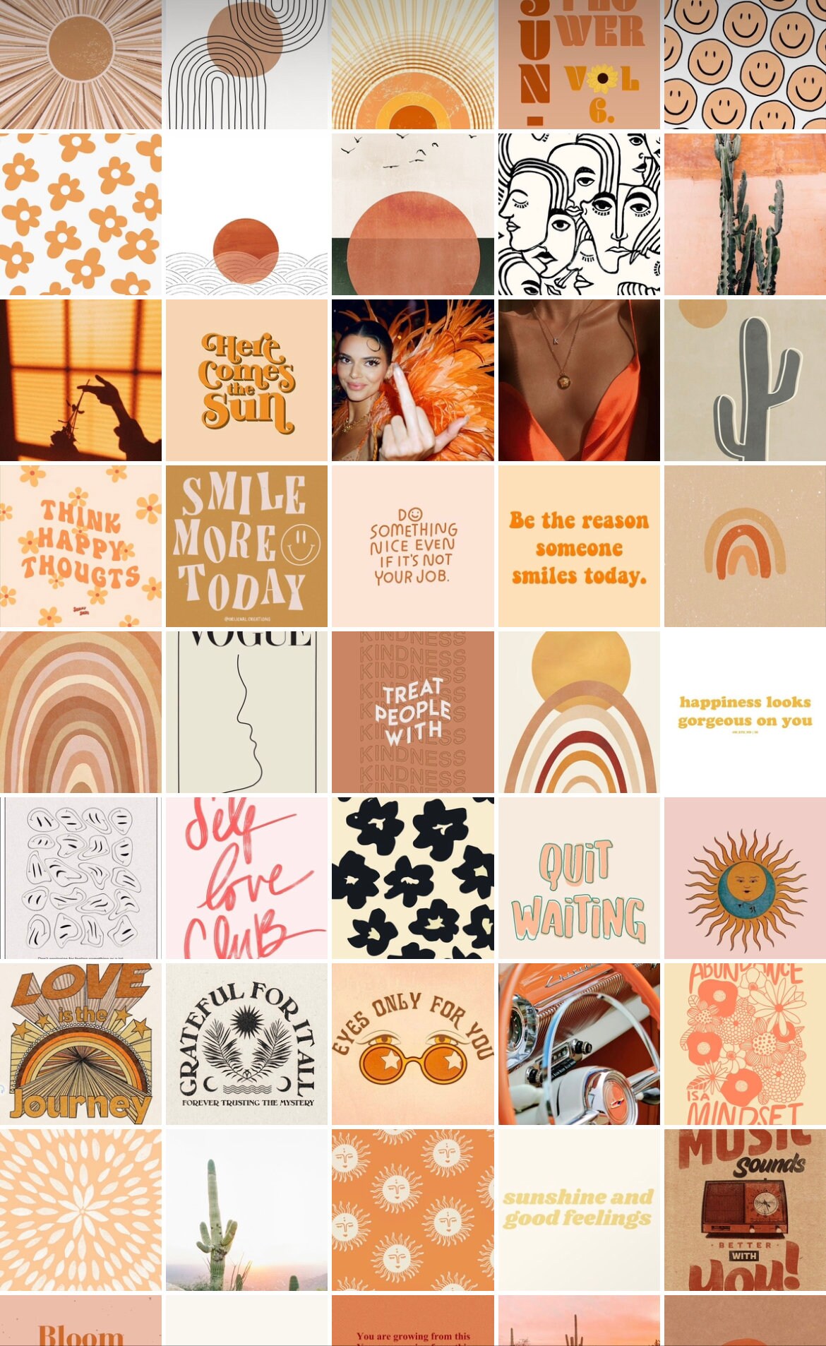 100 Ct. Bohemian Collage Digital Download Printable Boho Free-spirit ...