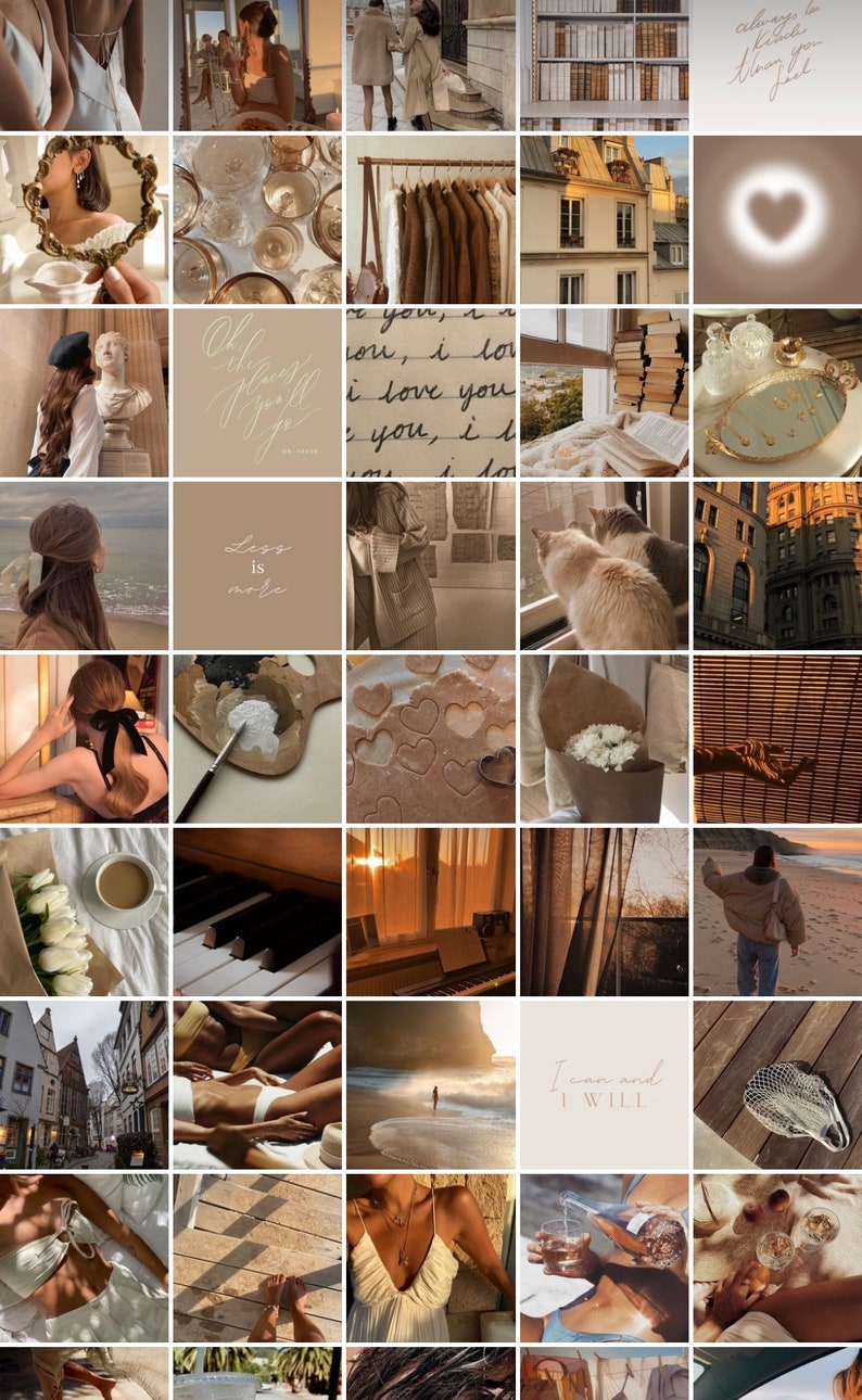 100 Ct. Neutral Brown Collage Kit Digital Download Art Warm Earthy ...