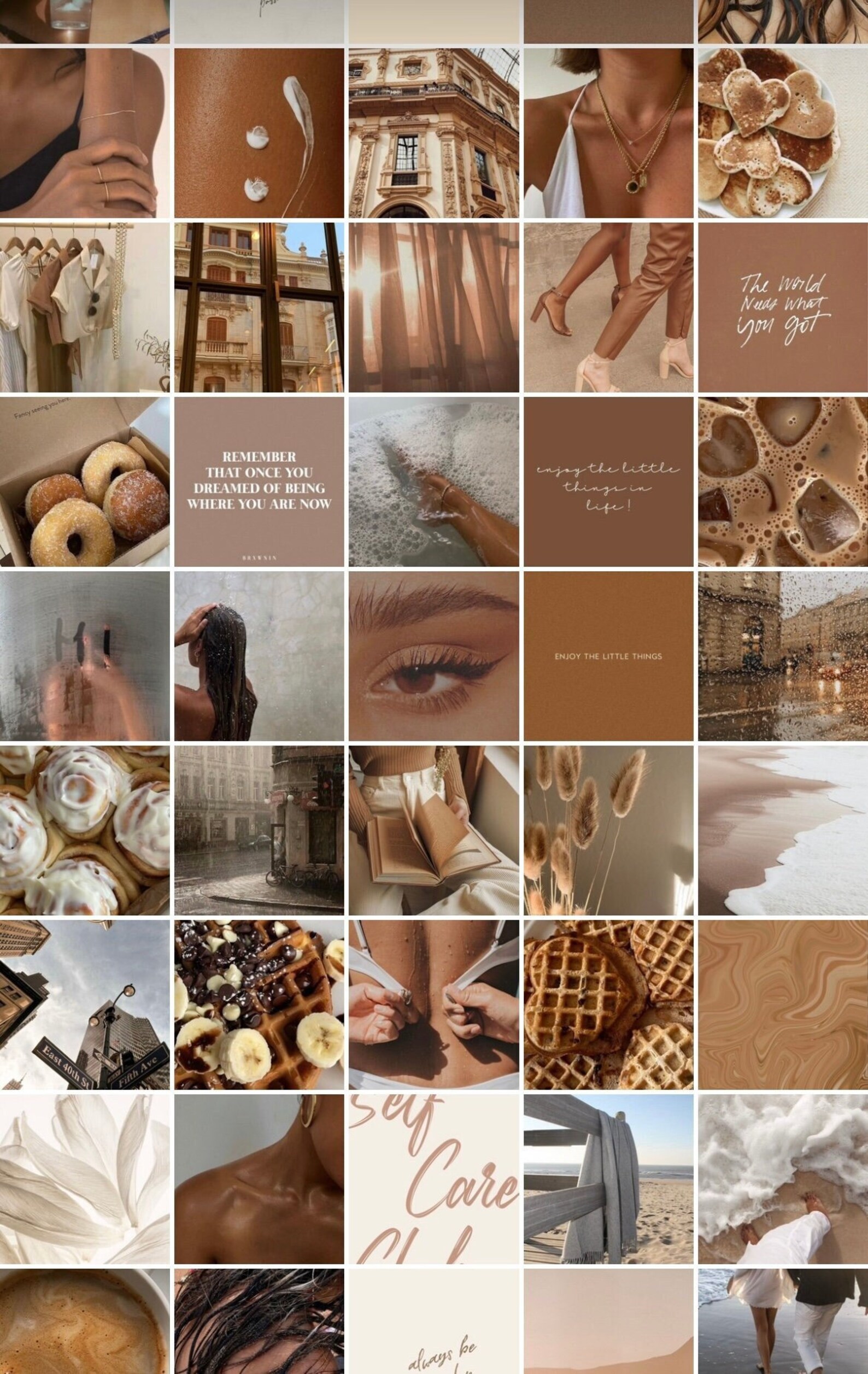 100 Ct. Neutral Brown Collage Kit Digital Download Art Warm - Etsy