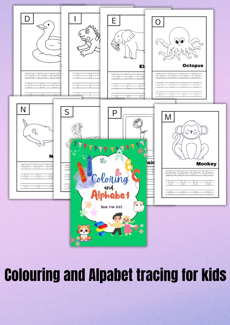 Colouring and Alphabet Tracing for Kids - Etsy