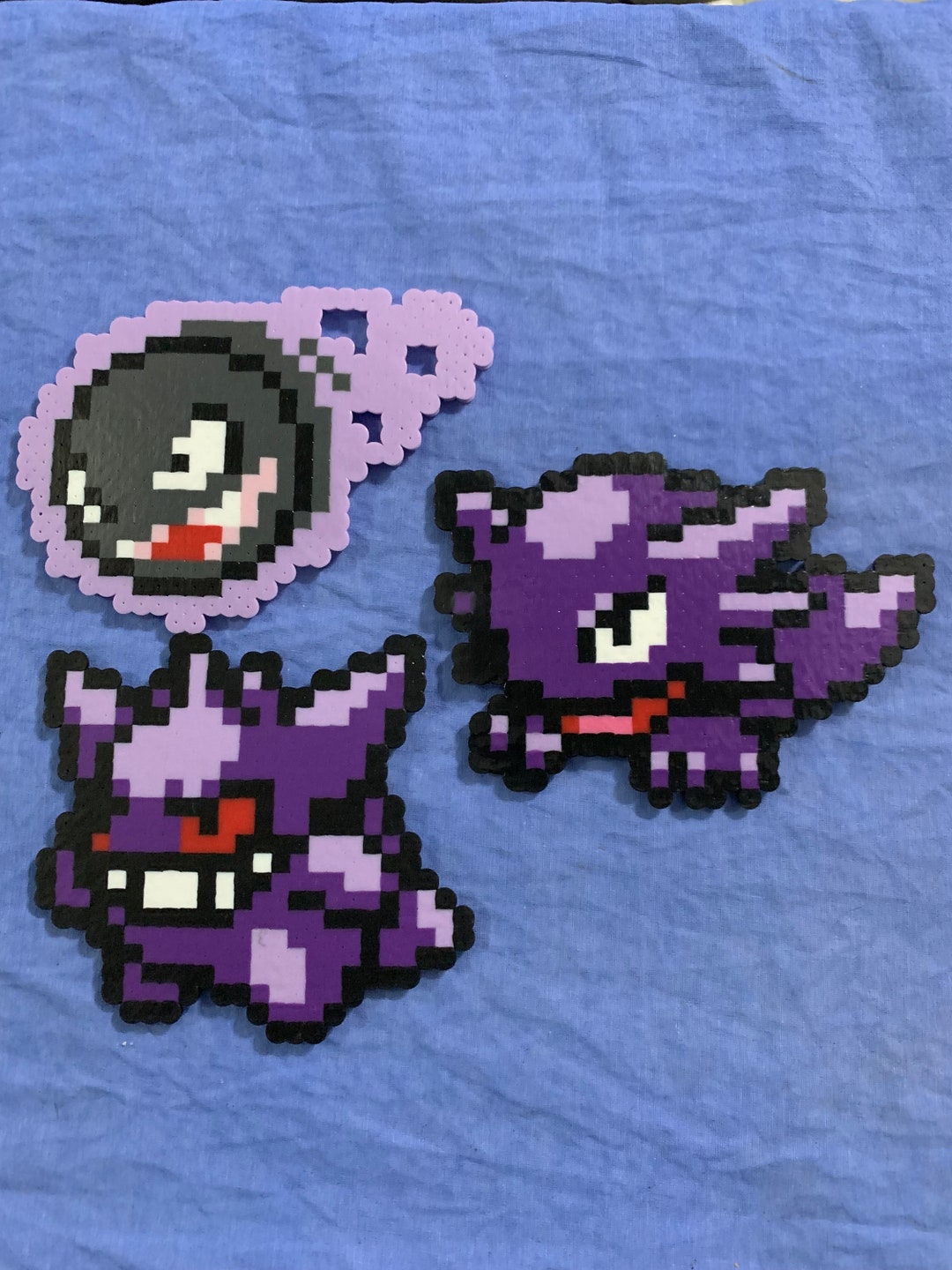Pokemon Gastly Haunter And/or Gengar Pixel Art Perler Melting - Etsy