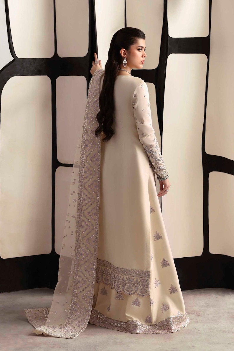 Embroidered Silk Sharara Style Suit: Pakistani Indian Wedding Outfit ...