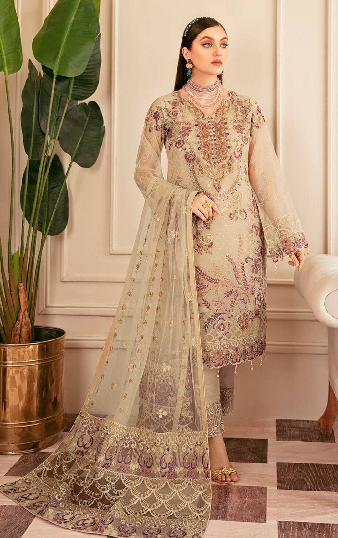 Original Indian Pakistani Wedding Party Dresses Salwar Kameez Dress for ...