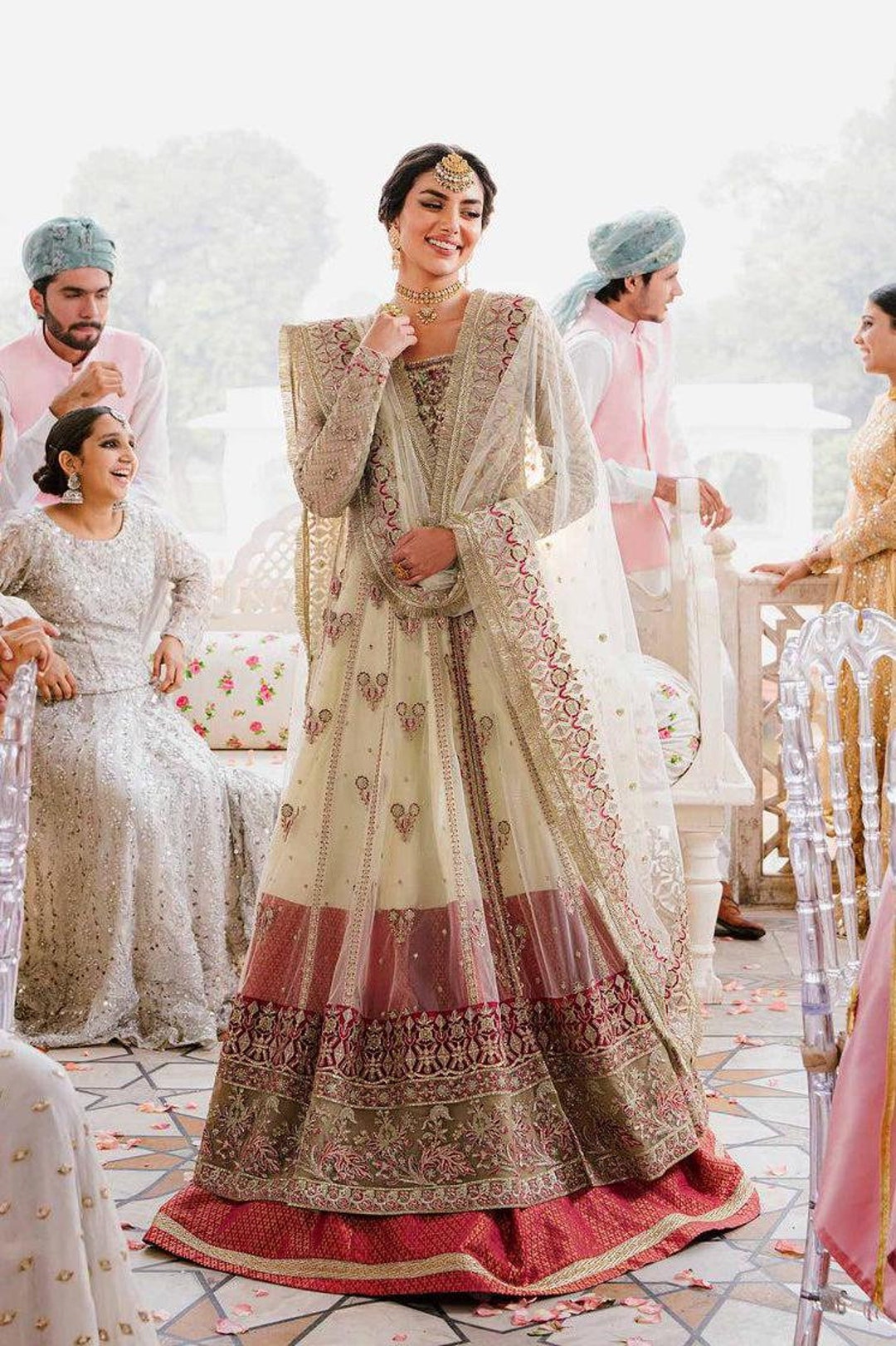 Off White Maxi Frock Salwar Kameez Dress for Women Pakistani Indian ...