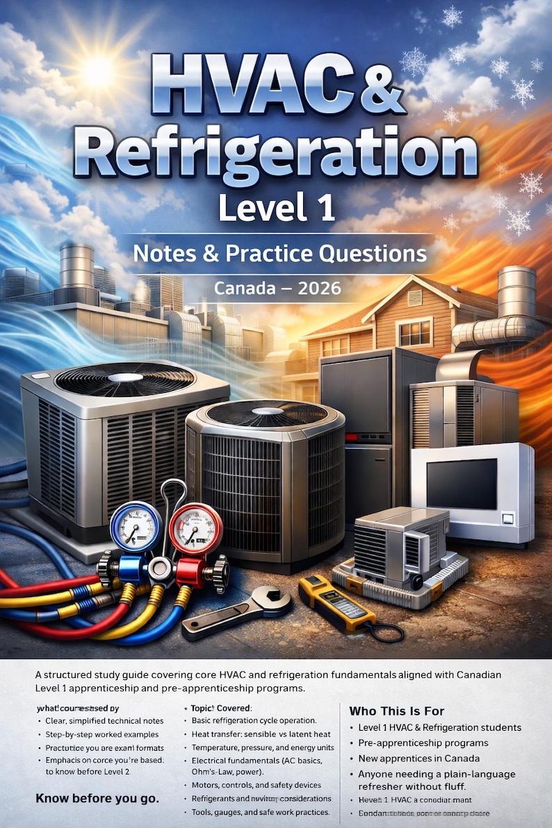 HVAC & Refrigeration Level 1 Notes and Practice Questions – Canada ...