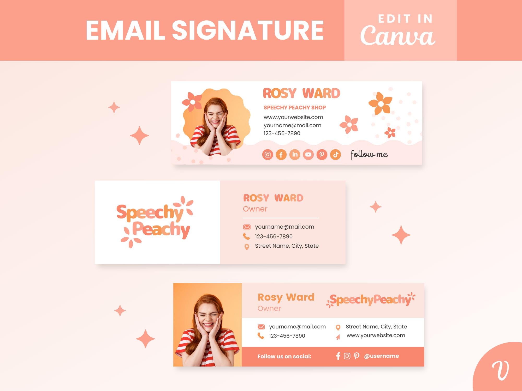 Email Signature Templates Canva Email Signature Designs Digital Product ...