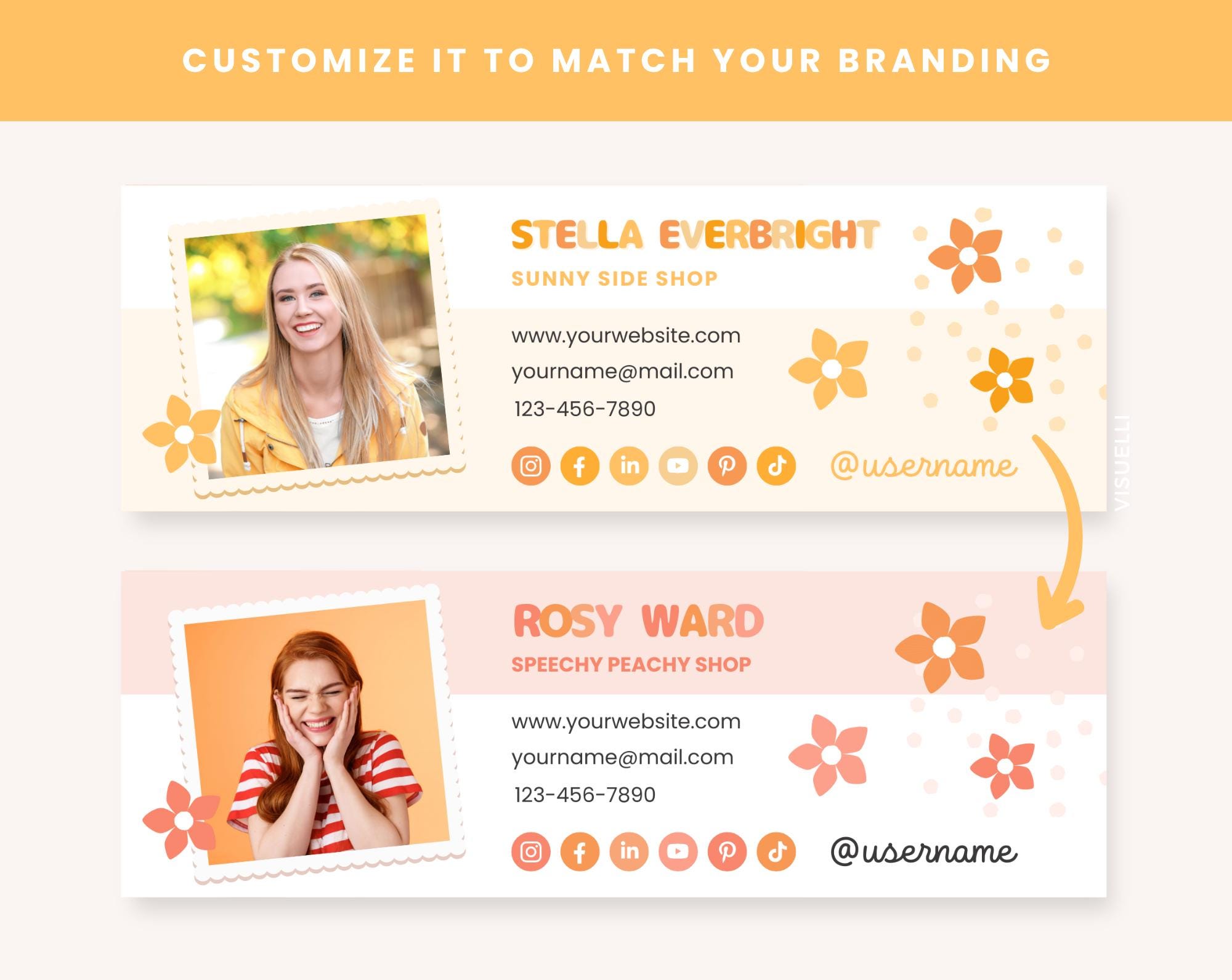 Yellow Email Signature Template | Canva Email Signature Designs ...