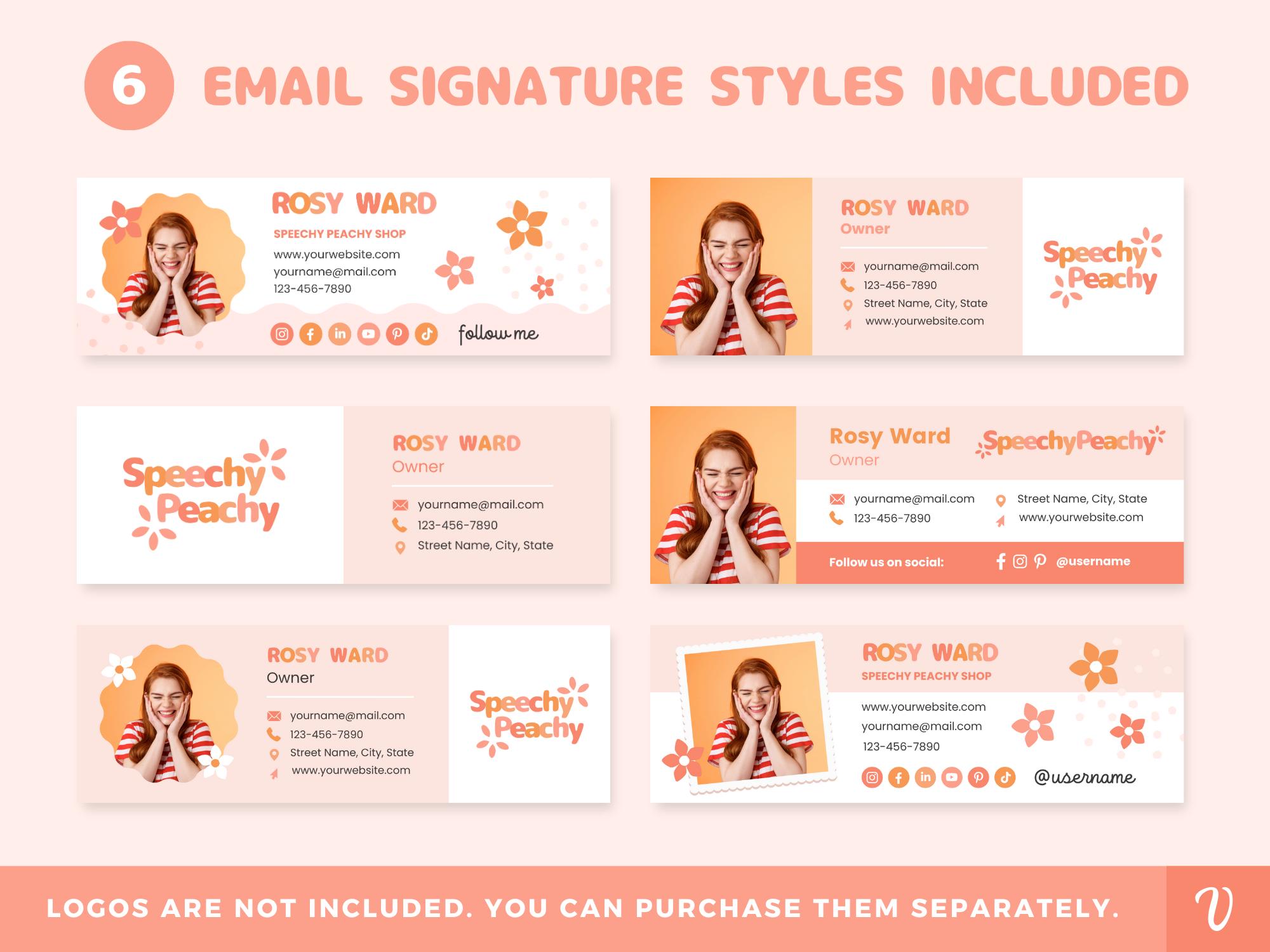 Email Signature Templates Canva Email Signature Designs Digital Product ...