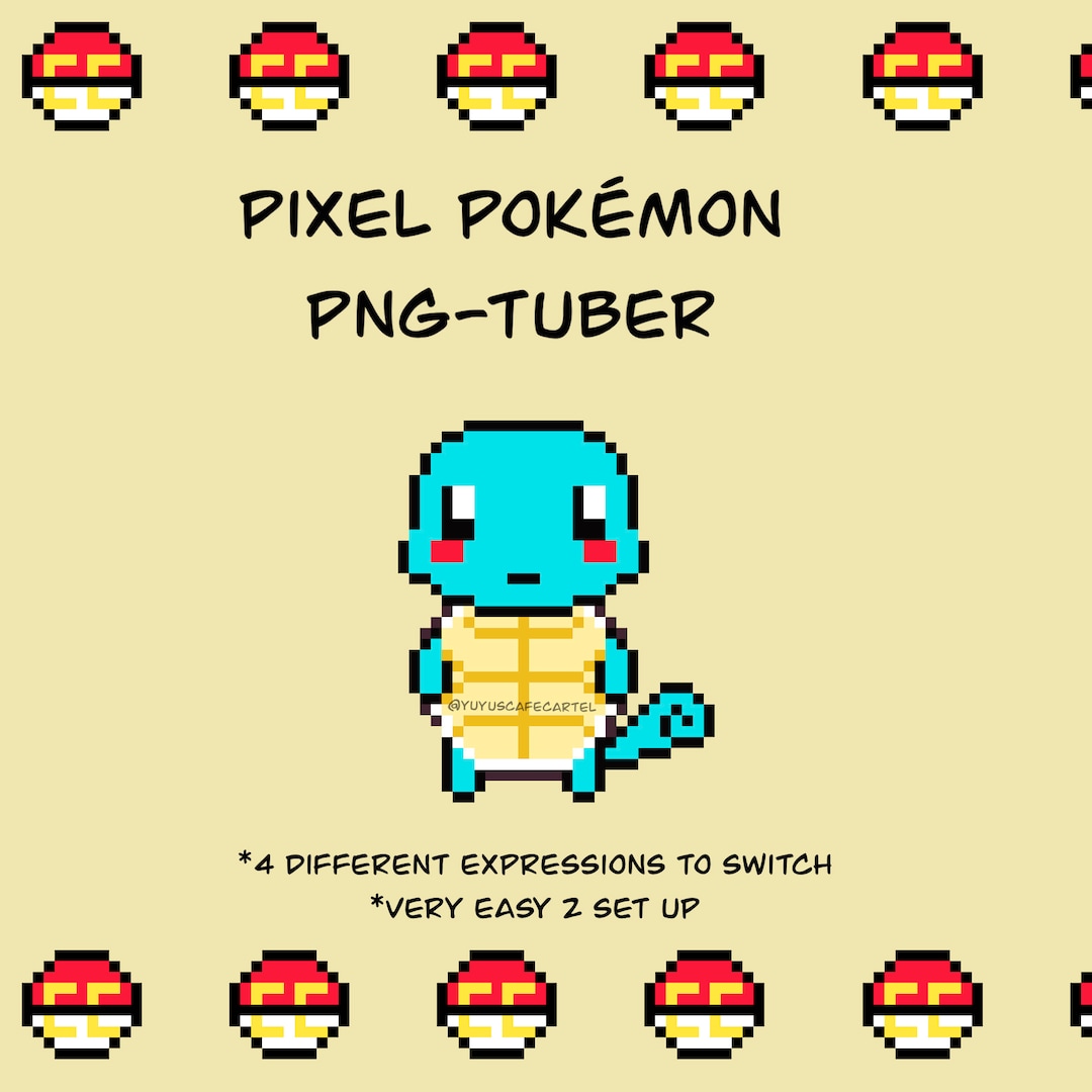 Pixel Pokemon PNG Tuber squirtle Easy to Set up for Livestreaming on ...