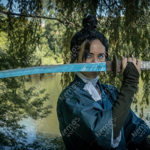 Mizu's Katana Blue Eye Samurai 2D Blueprint Cosplay Prop Sword Template ...