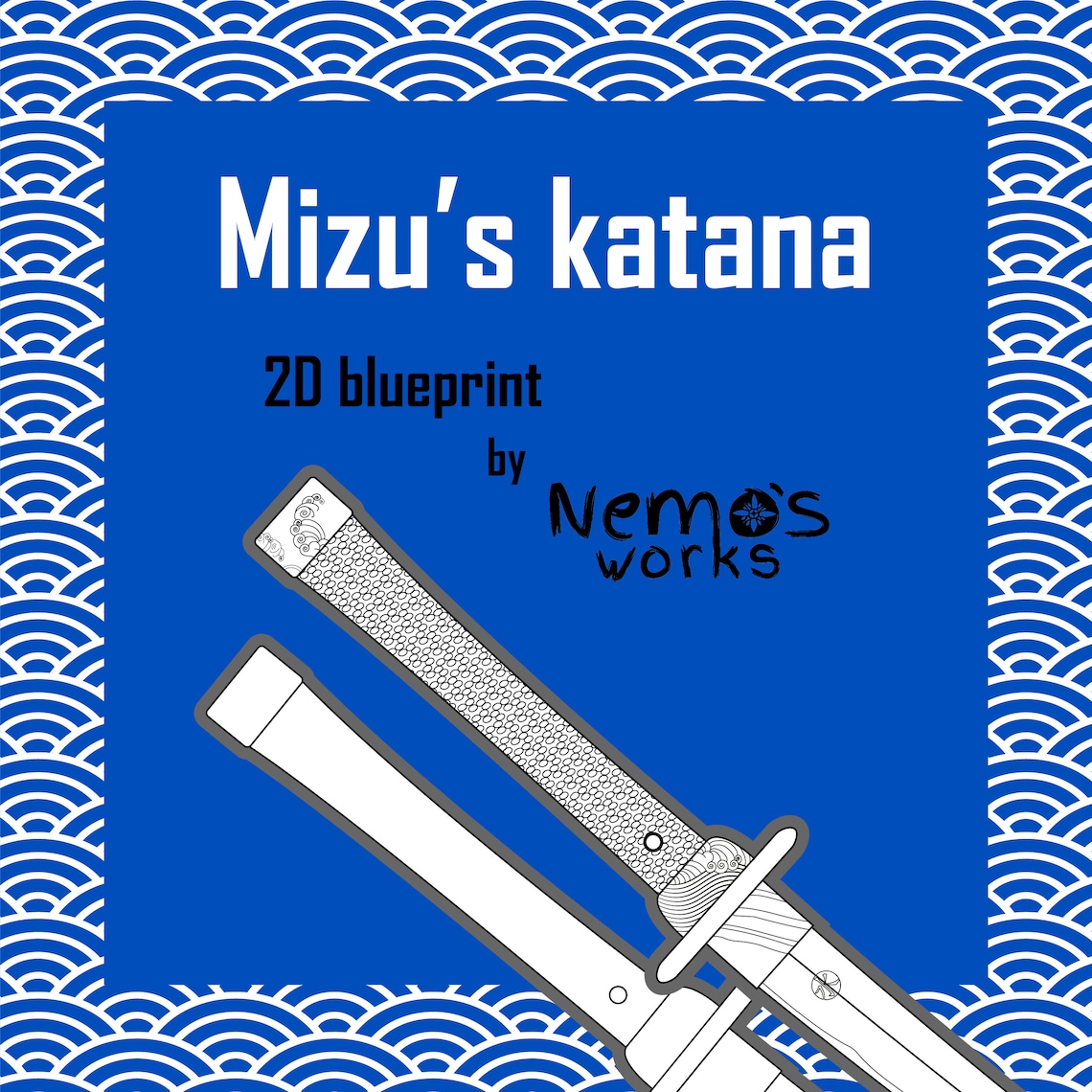 Mizu's Katana Blue Eye Samurai 2D Blueprint Cosplay Prop Sword Template ...