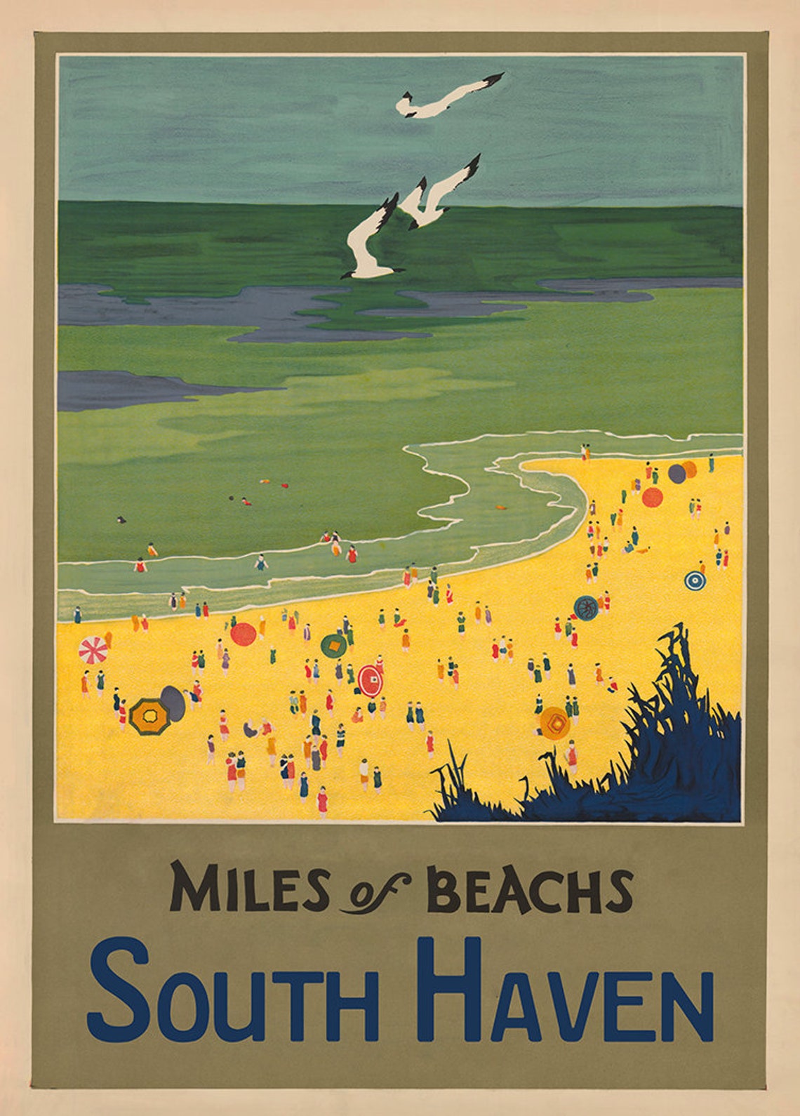 Custombeaches Retro Beach Poster Home Decor Wall Art Birthday Gift - Etsy