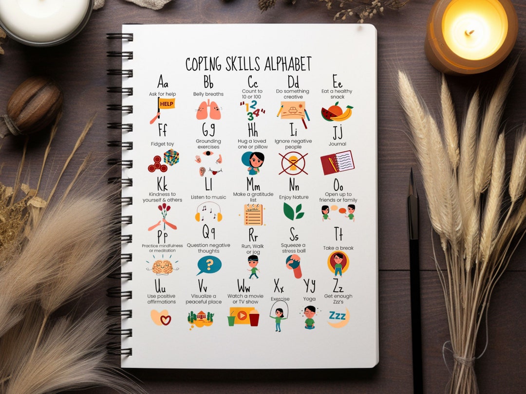 Coping Skills Alphabet Journal, Mental Health Journal, ABC Coping ...