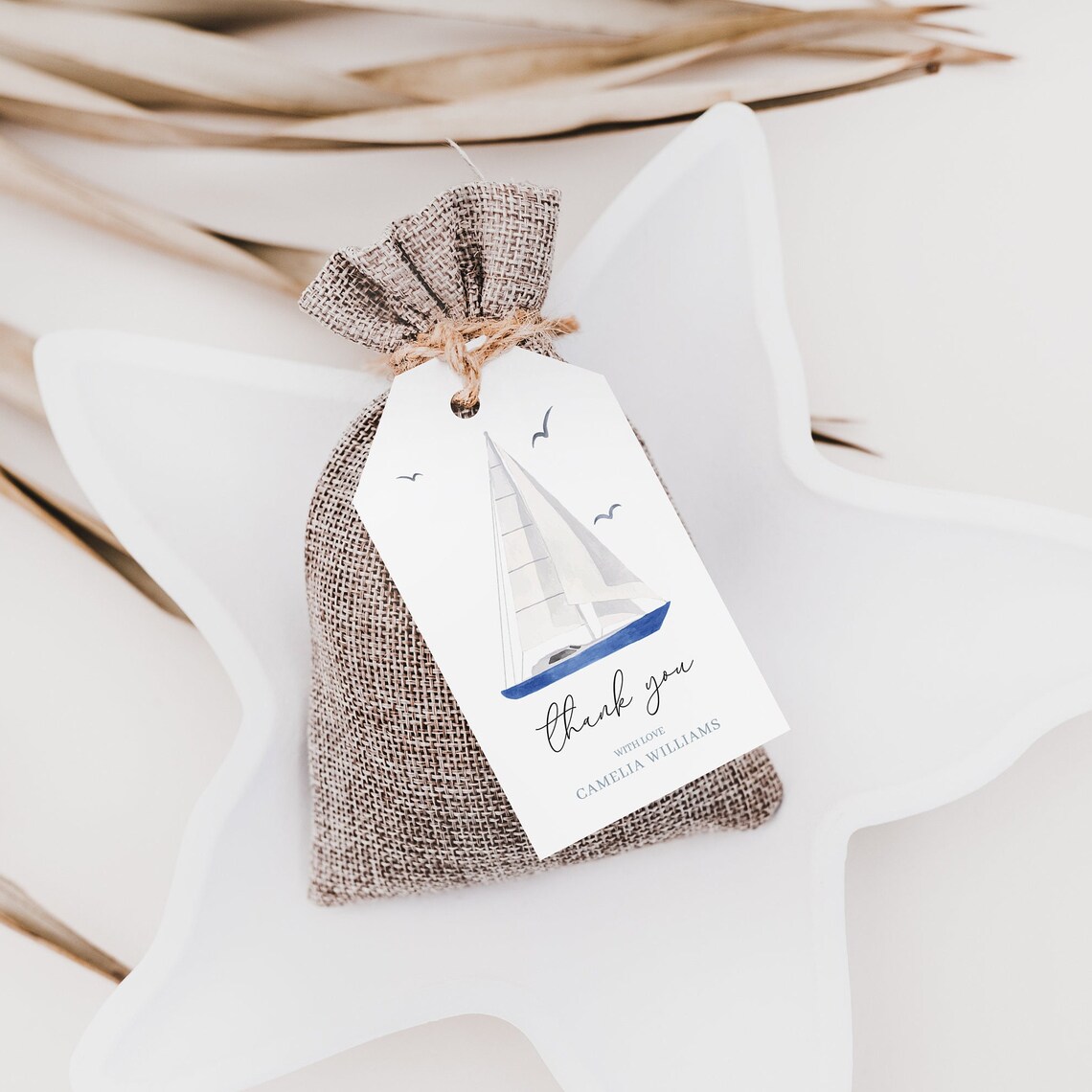 Editable Ahoy Its a Boy Baby Shower Favors Tag, Sailboat Thank You ...