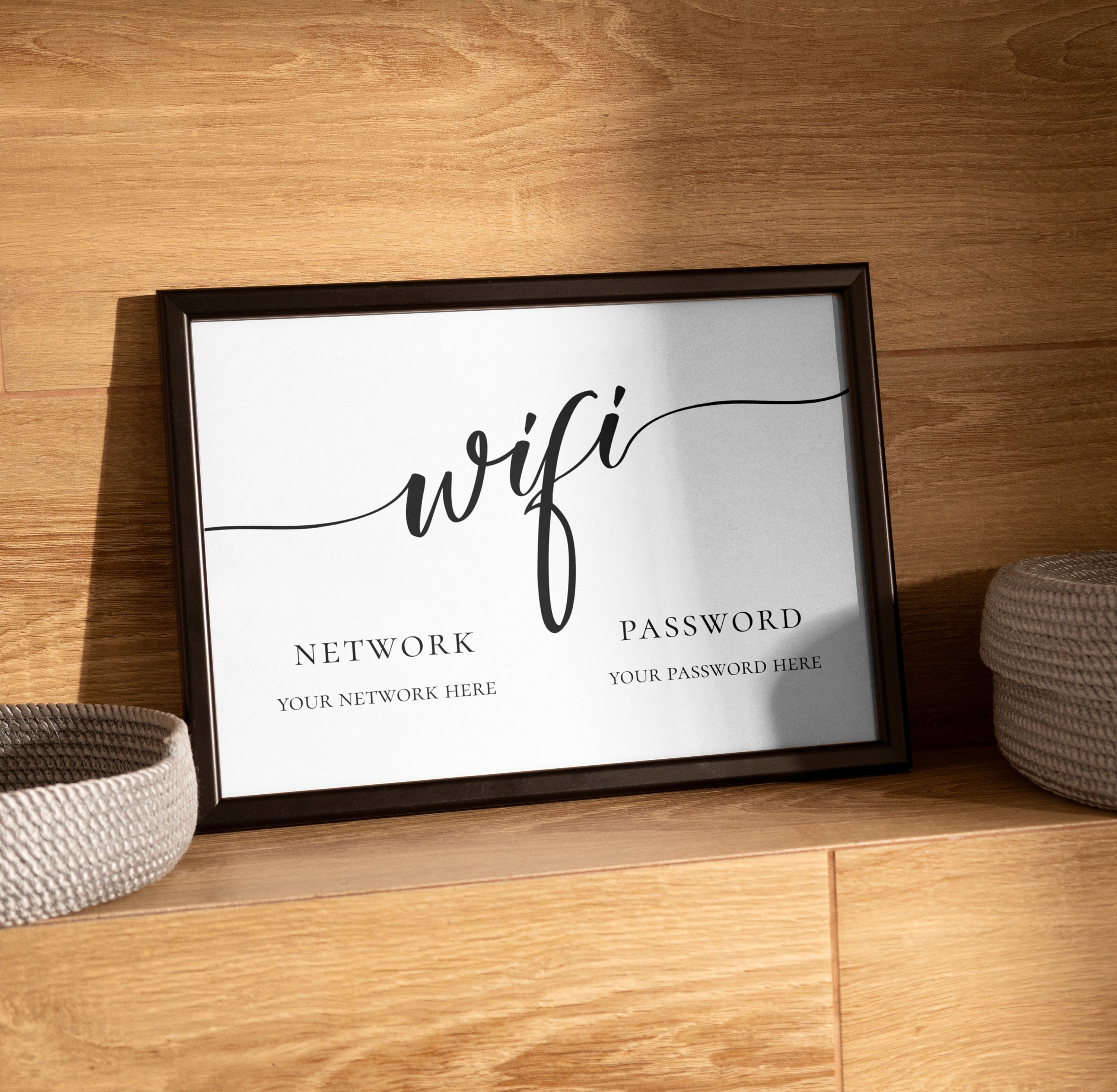 Wifi Password Sign, Editable Wifi Sign Template, Wifi Password ...